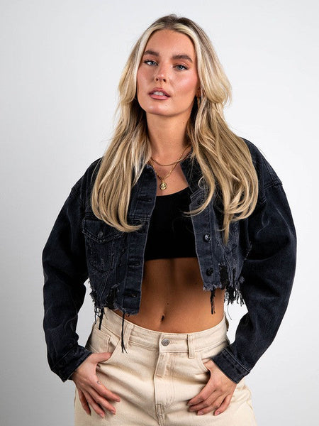 BEVERLY HILLS!! Crop Denim Jacket – Hippie Vibe Tribe