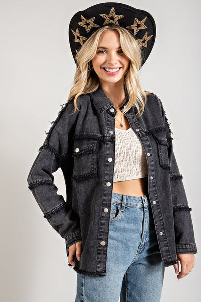Washed Denim Rock & Roll Jacket – Hippie Vibe Tribe